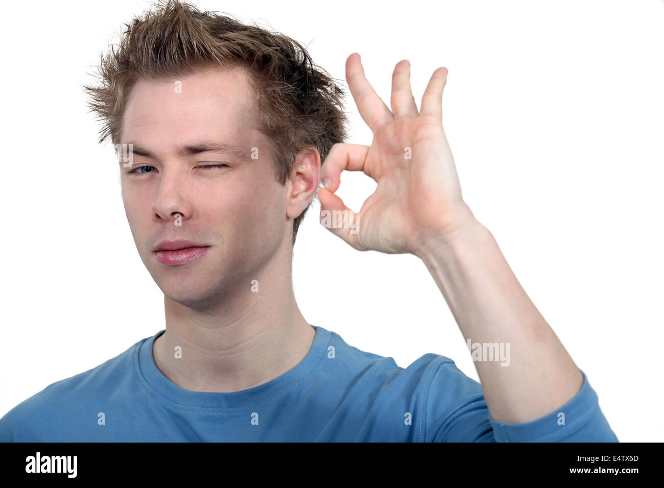student making an okay sign Stock Photo - Alamy