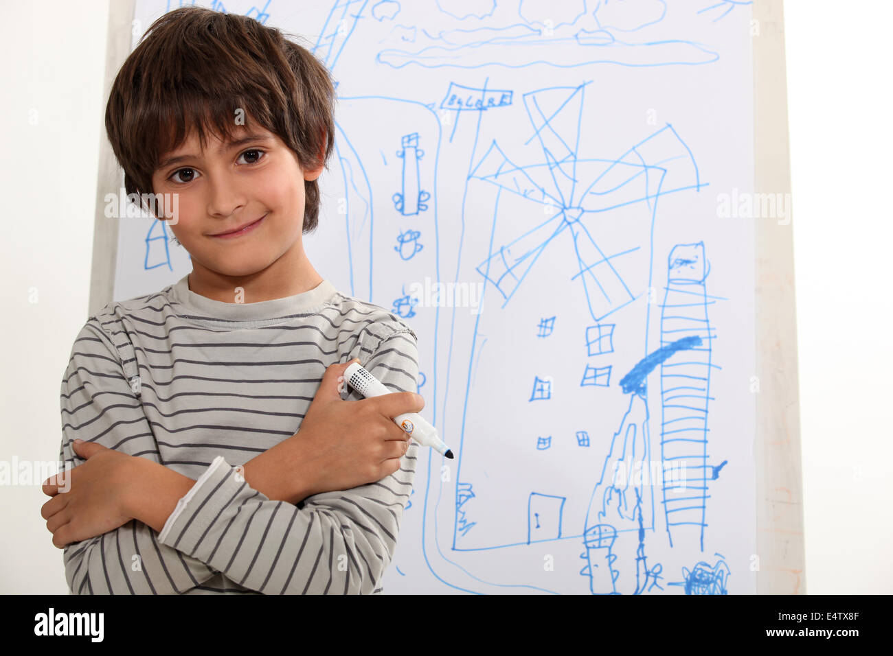 Little boy drawing Stock Photo - Alamy