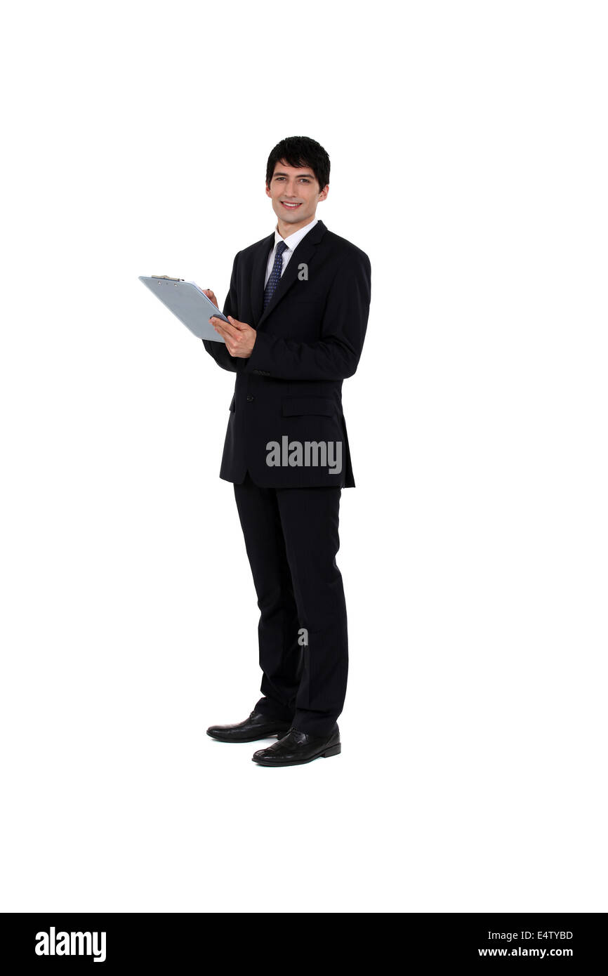Man clipboard survey Cut Out Stock Images & Pictures - Alamy
