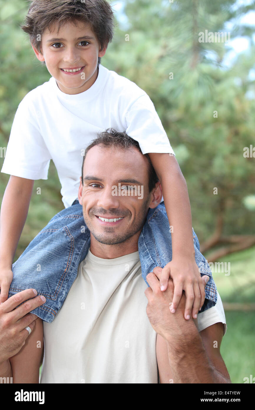 Dad can I get a ride Stock Photo - Alamy