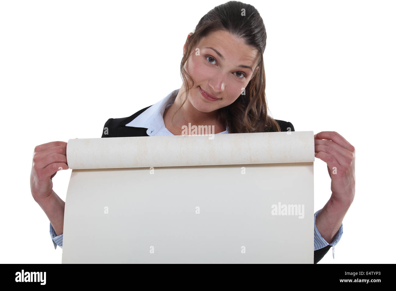 Brunette Stood With Flip chart Paper Stock Photo Alamy brunette-stood-with-flip-chart-paper-stock-photo-alamy