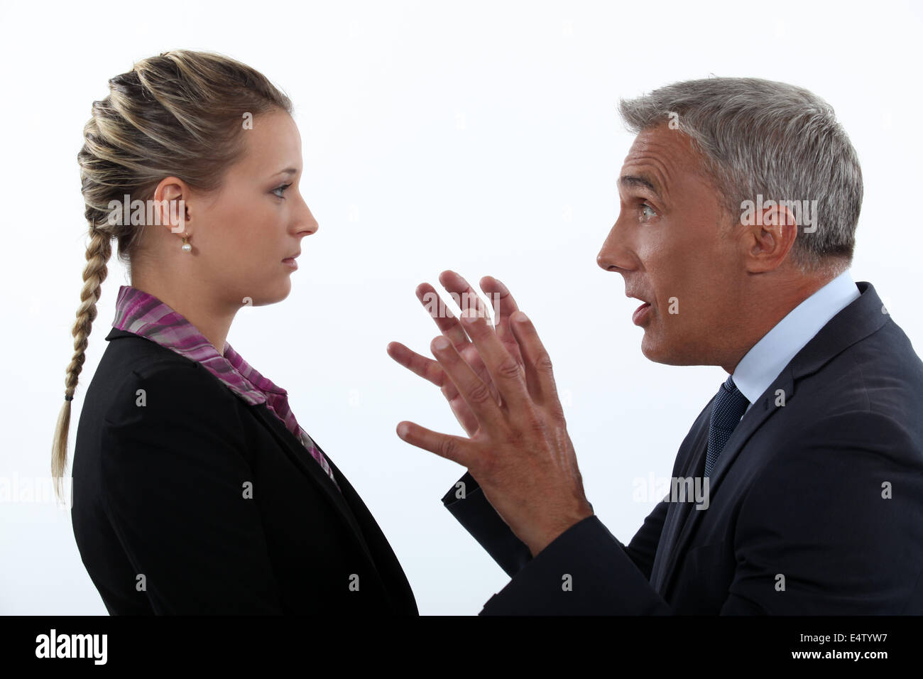 Boss yelling on young employee Stock Photo - Alamy