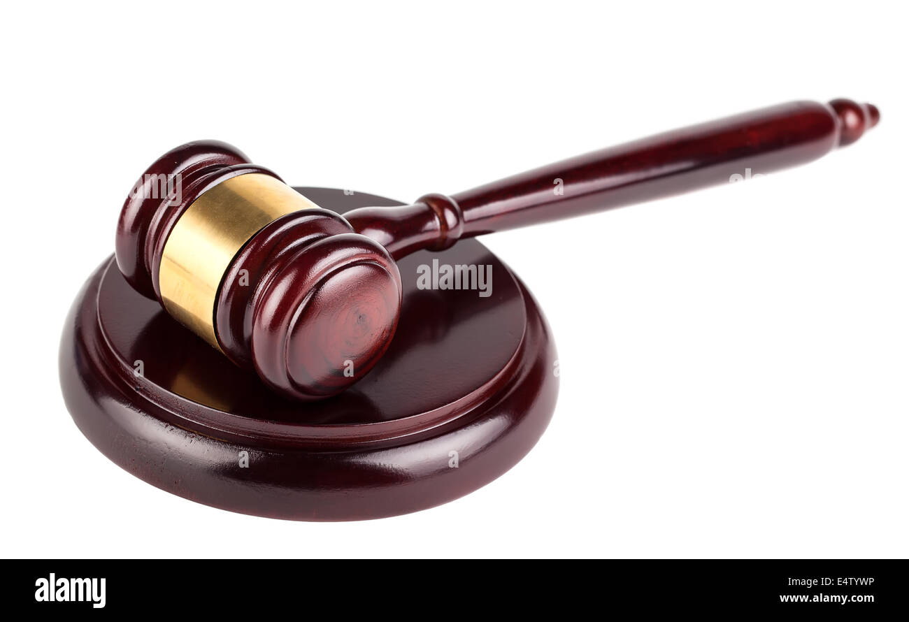 Brown auction gavel Stock Photo - Alamy