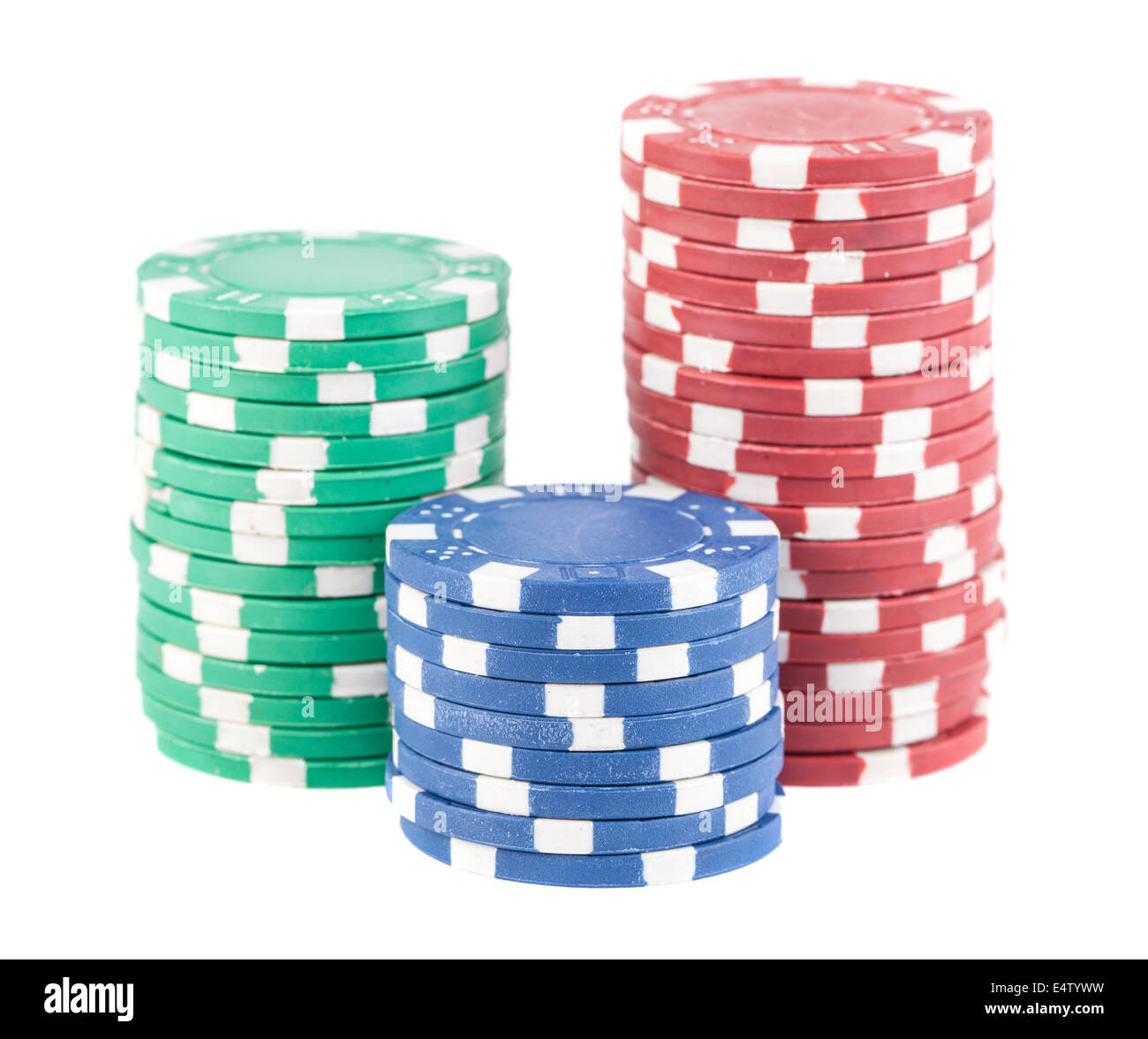 Three stacks of poker chips Stock Photo - Alamy