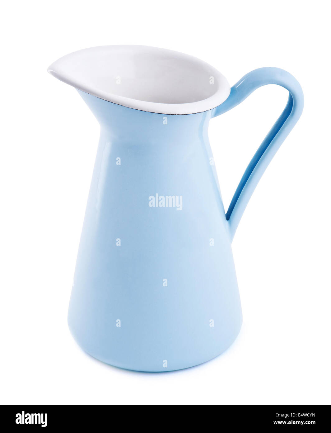 Metallic blue jug on a white background Stock Photo - Alamy