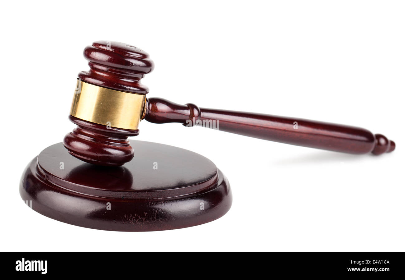 Brown wooden gavel Stock Photo - Alamy