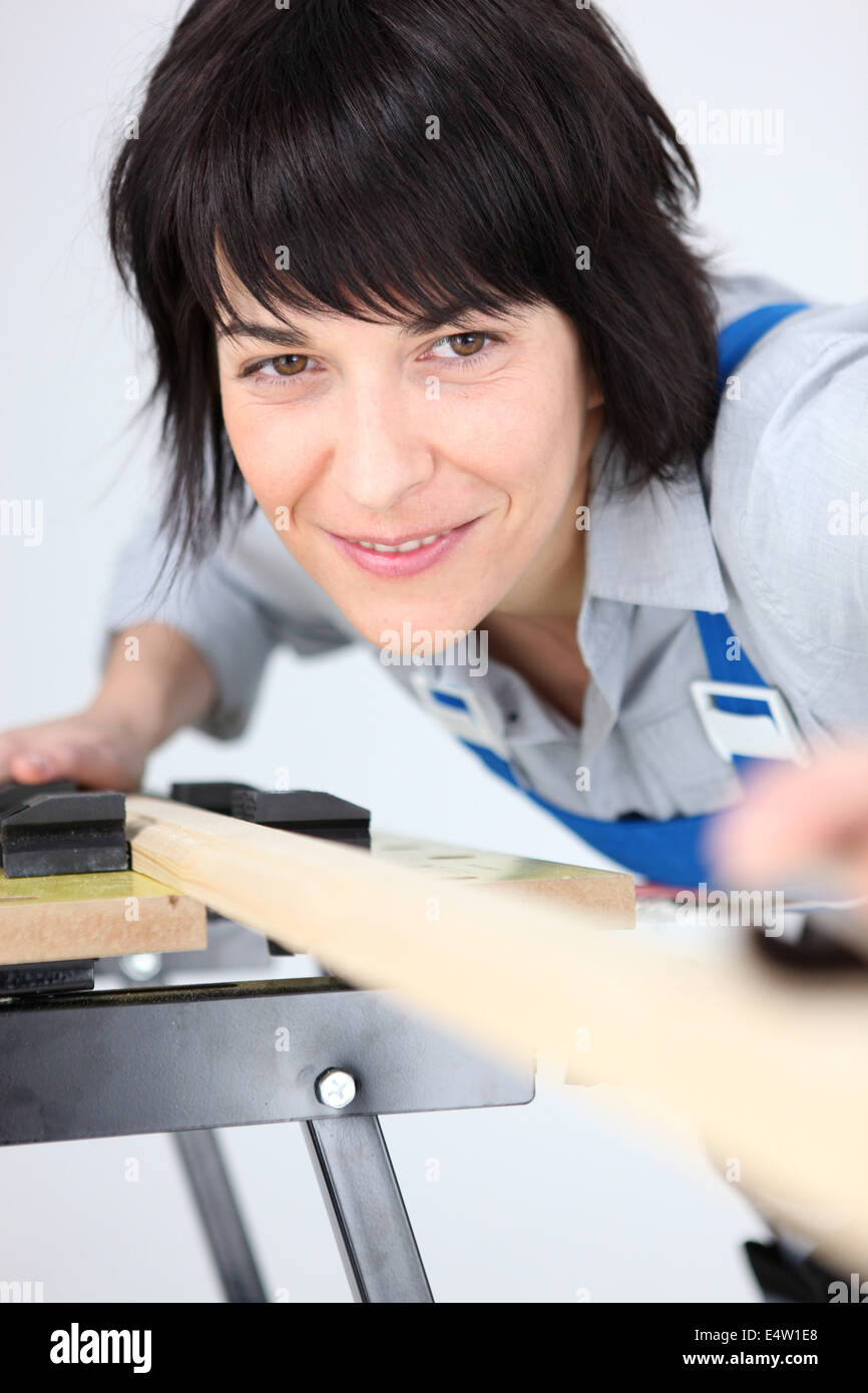 Woman industrial sander hi-res stock photography and images - Alamy