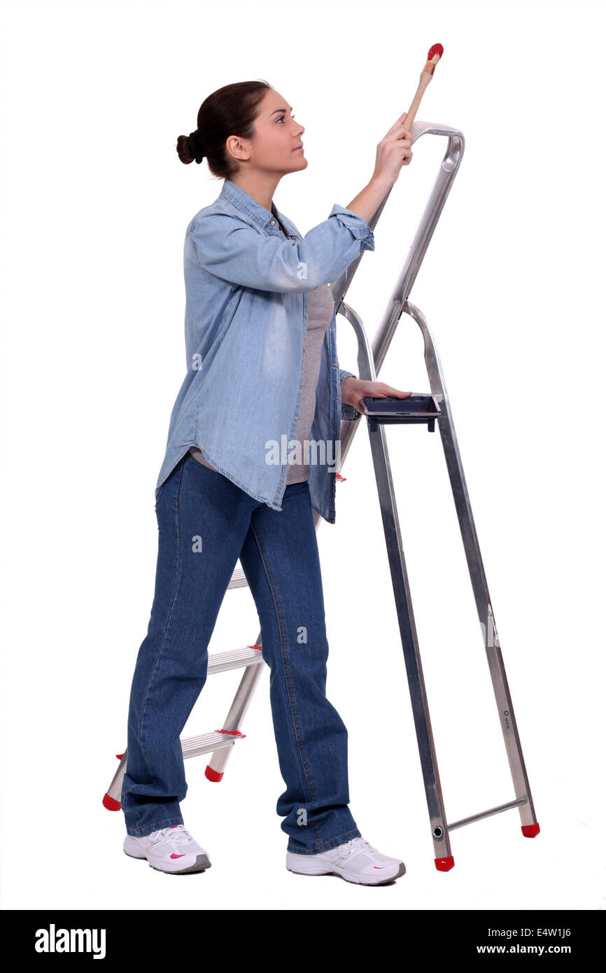 Holding ladder Cut Out Stock Images & Pictures - Alamy