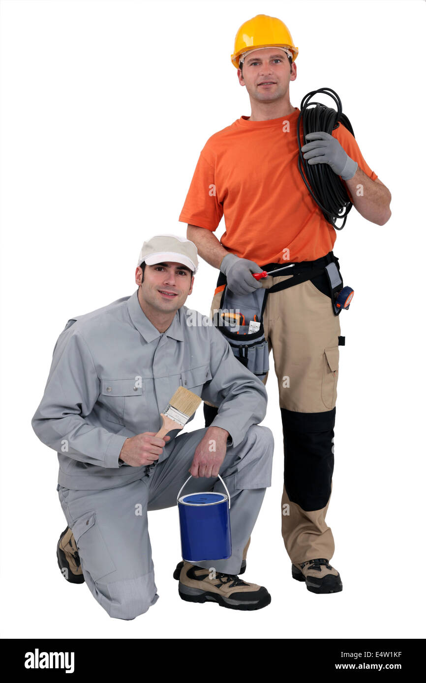 duo of craftsmen Stock Photo - Alamy