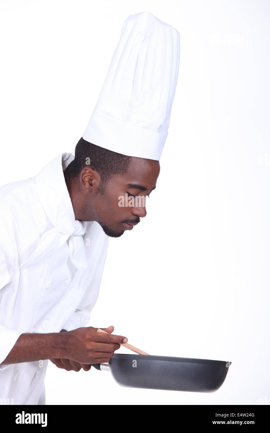 Cook on white background Stock Photo - Alamy