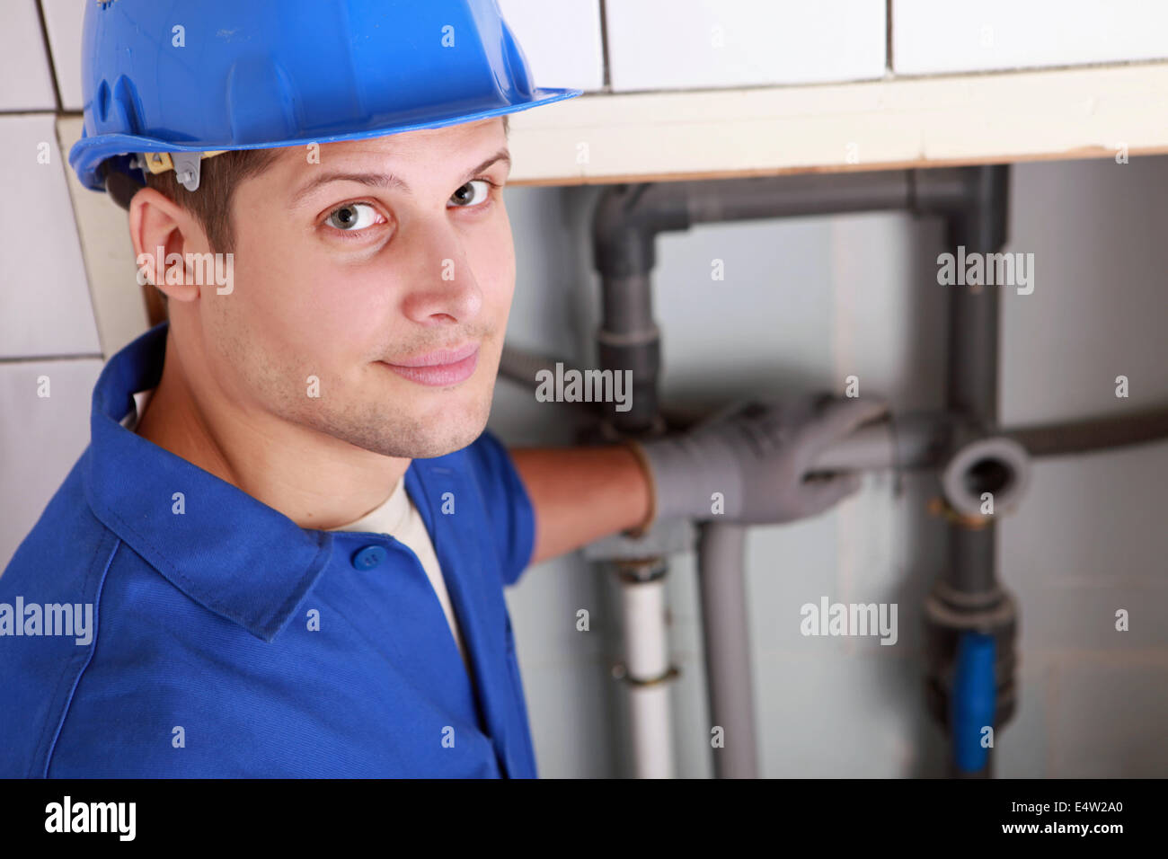 Installing pipework hi-res stock photography and images - Alamy
