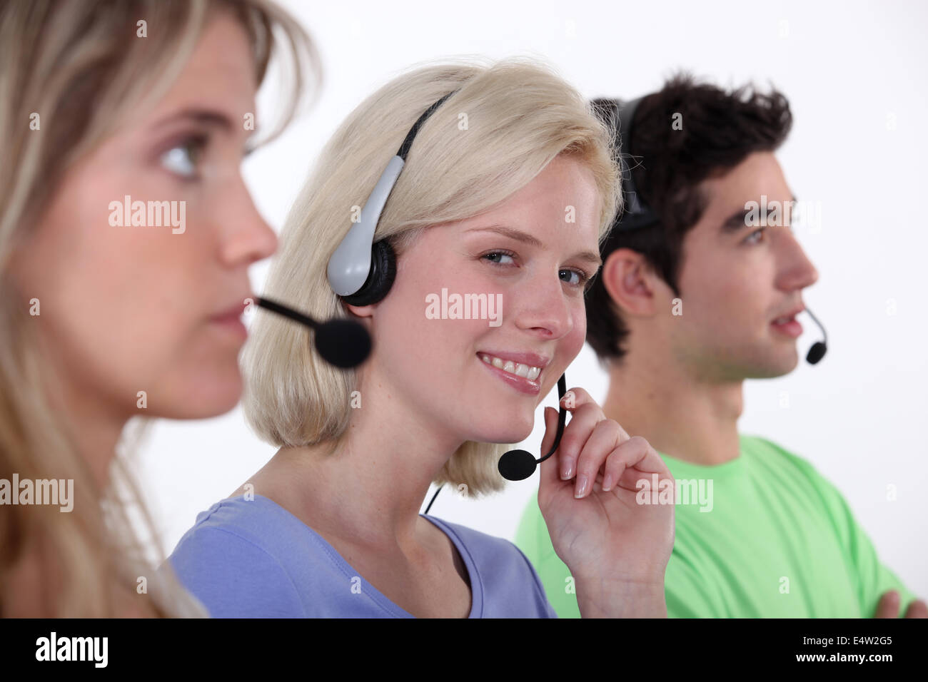 people working in a call center Stock Photo - Alamy