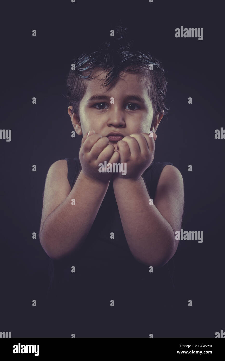 rock singer boy dressed rocker with funny faces Stock Photo - Alamy