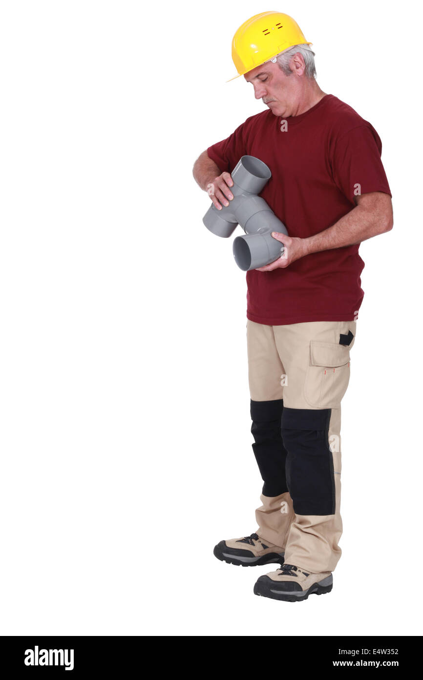 Plumber fitting pipe Stock Photo - Alamy