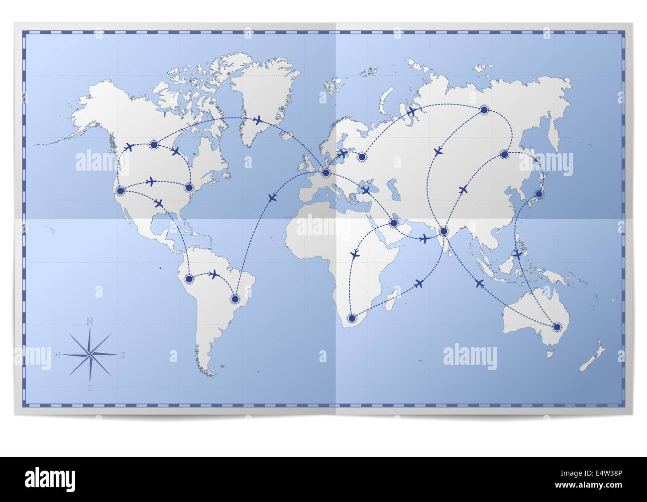 Global map paper plane Cut Out Stock Images & Pictures - Alamy