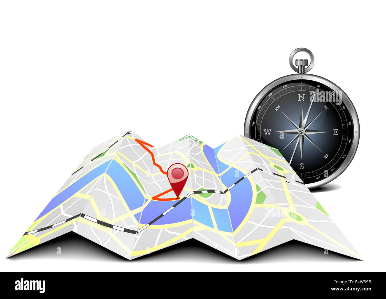 city map with compass Stock Photo - Alamy