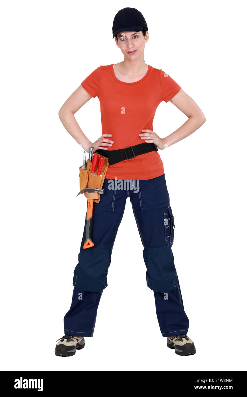 Woman with tools Stock Photo - Alamy