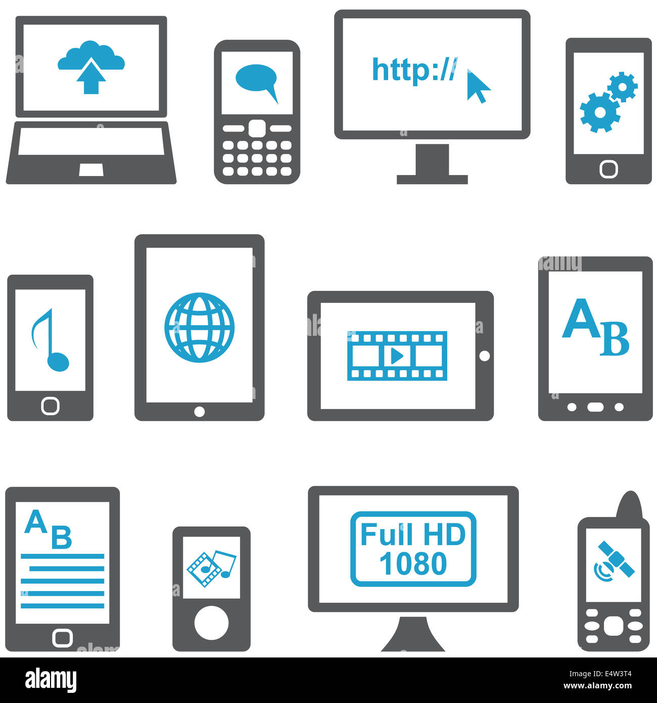 Icons set computers and mobile devices Stock Photo - Alamy
