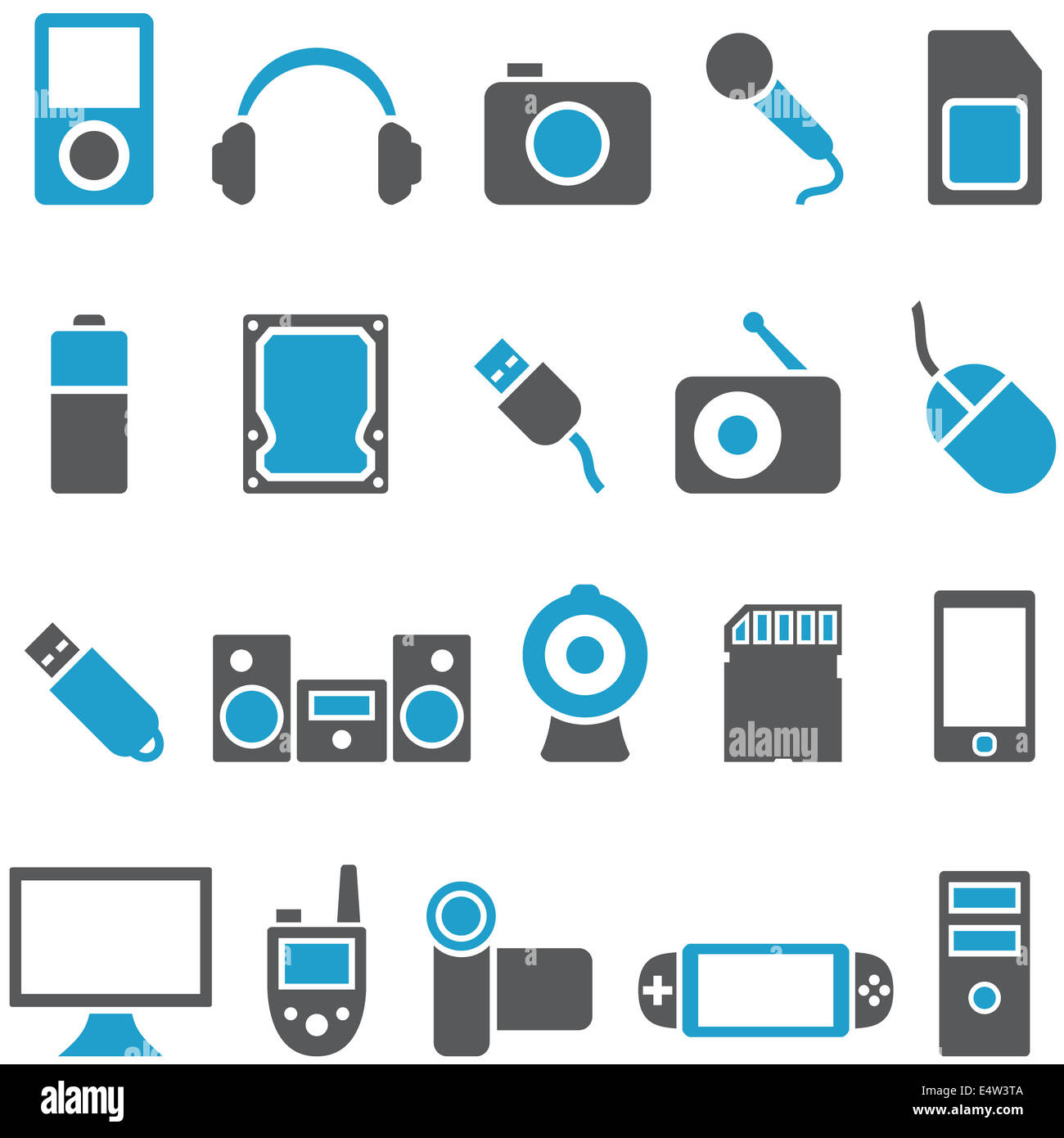 Set vector icons electronics and gadgets Stock Photo - Alamy