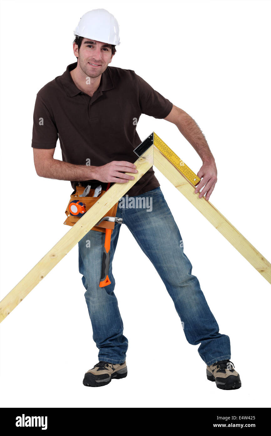 Carpenter drawing line on Cut Out Stock Images & Pictures - Alamy