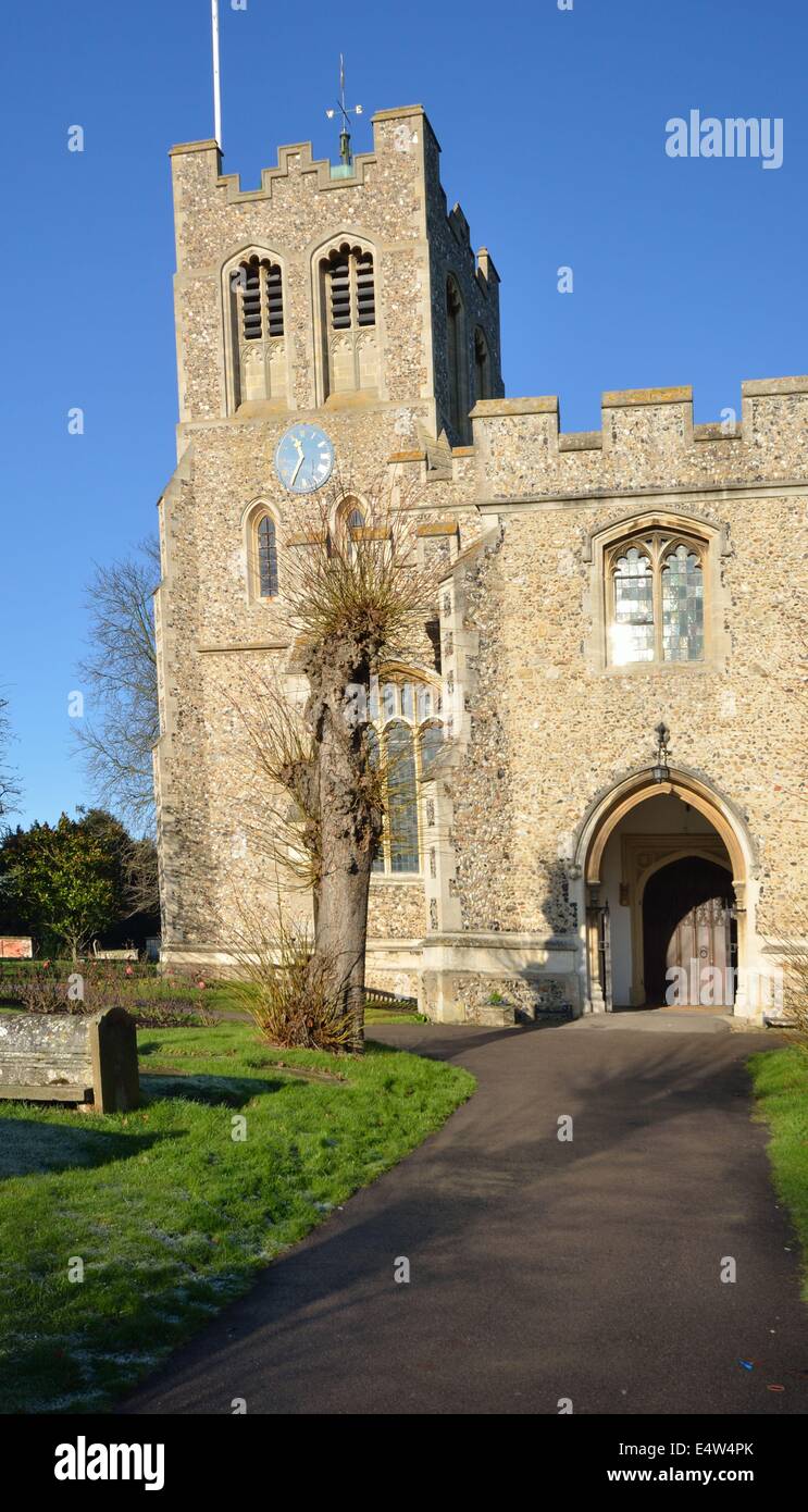 Parish church tower Stock Photo - Alamy