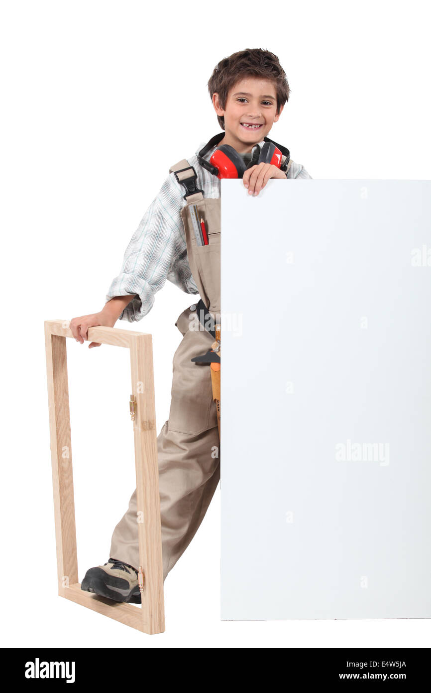 A little bit young for a handyman Stock Photo - Alamy