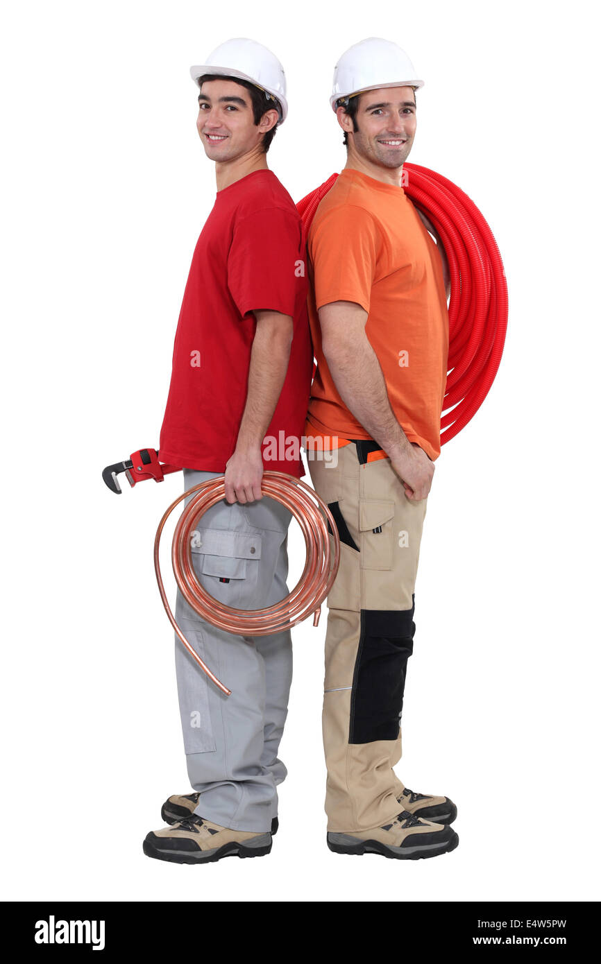 Two men fixing Cut Out Stock Images & Pictures - Alamy