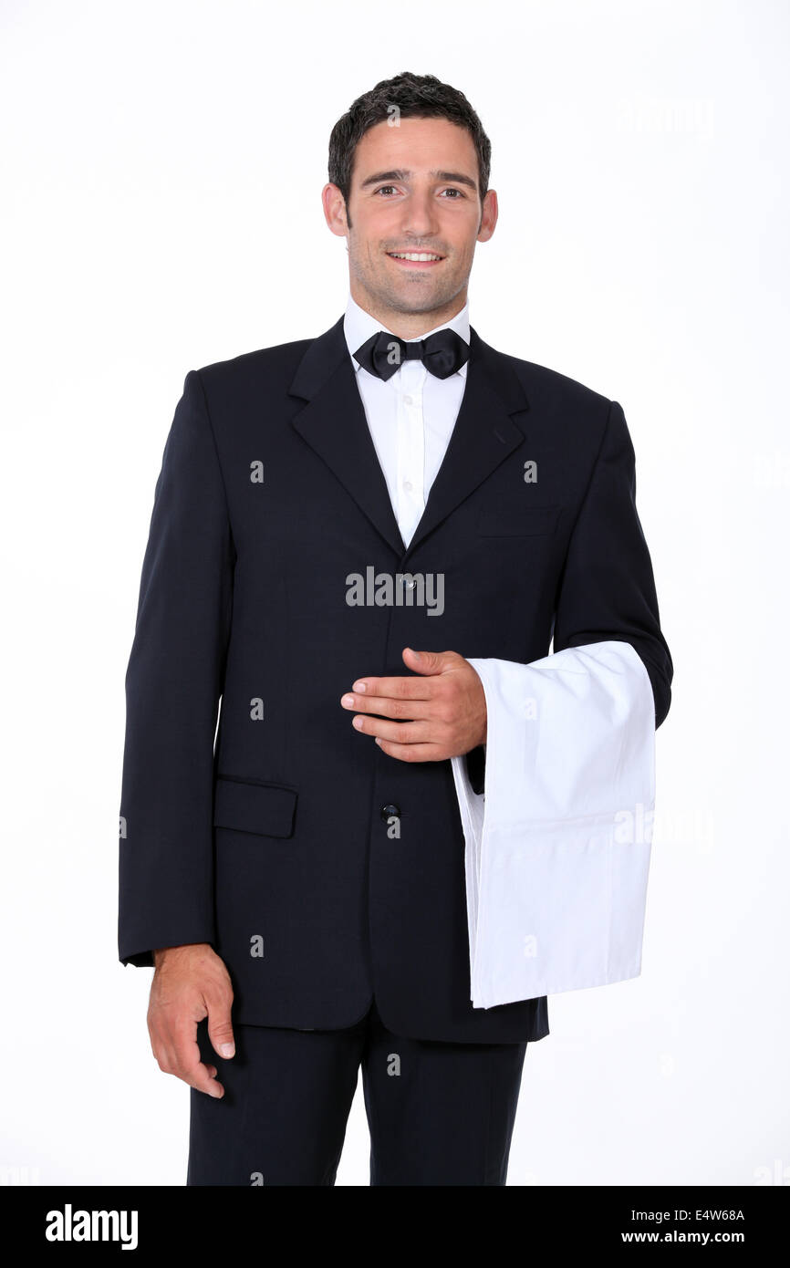 portrait of a waiter Stock Photo - Alamy