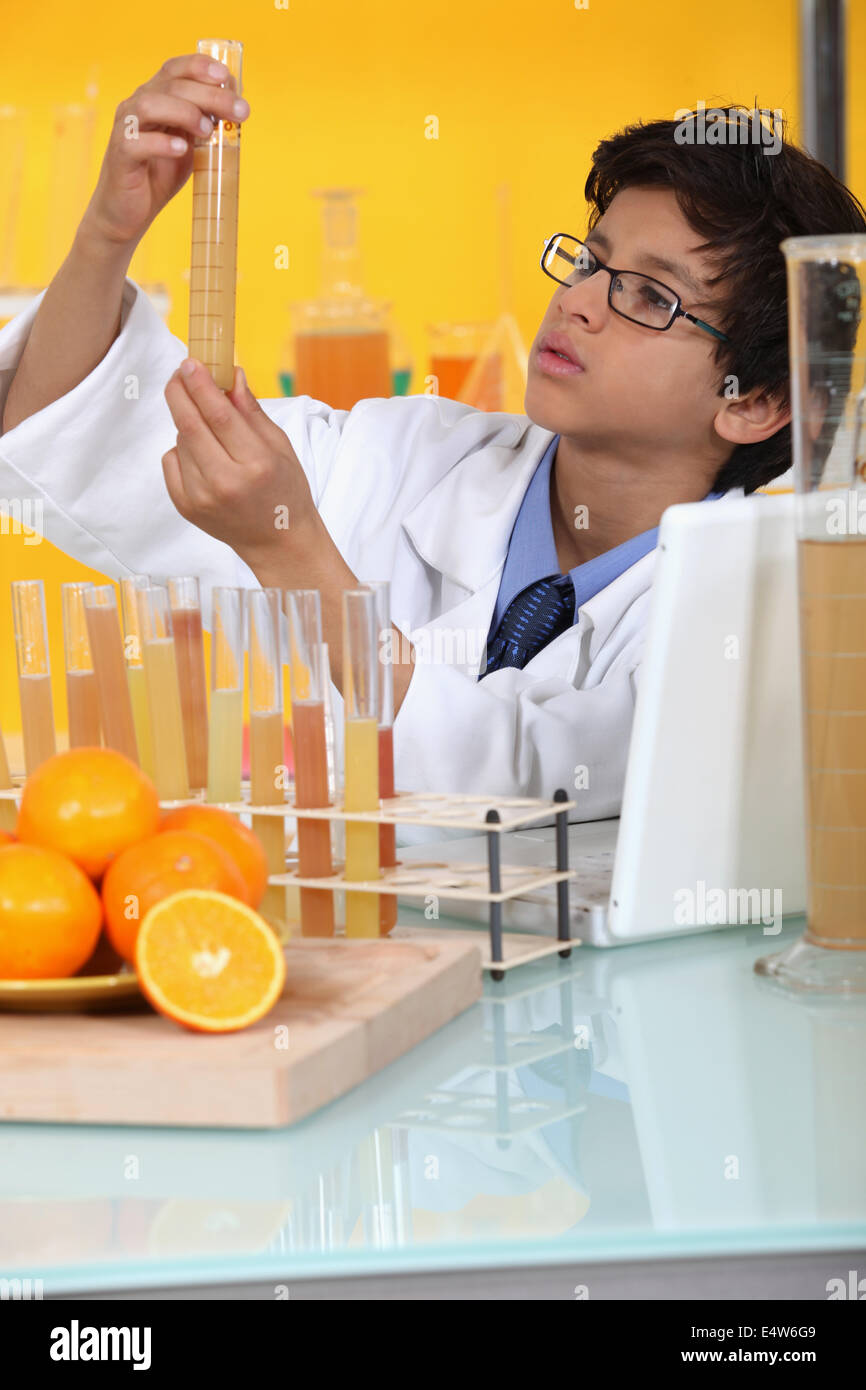 little boy in a lab Stock Photo - Alamy