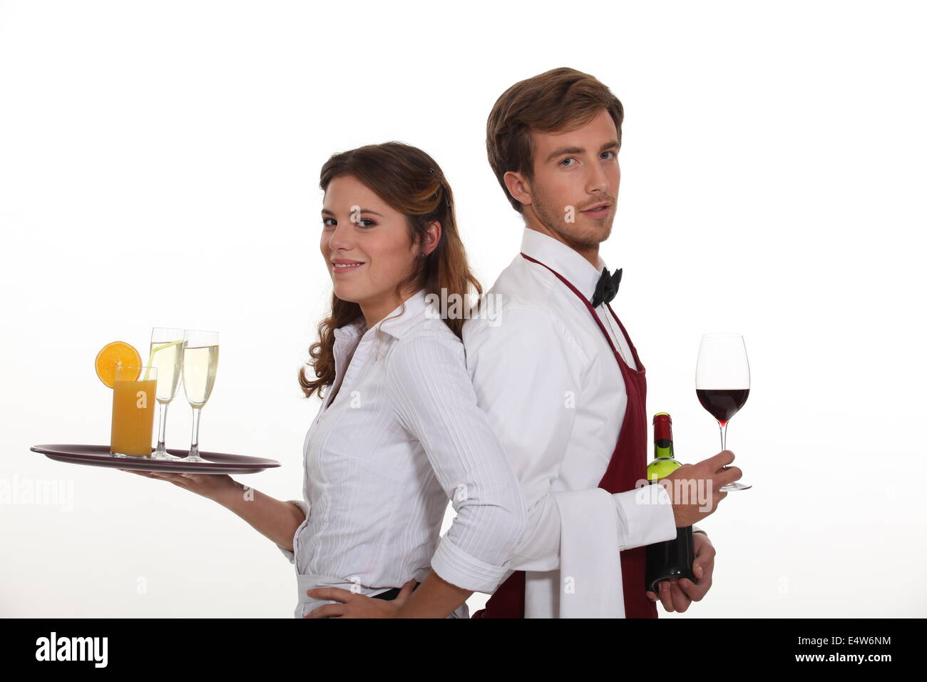 Waiter and waitress Stock Photo - Alamy