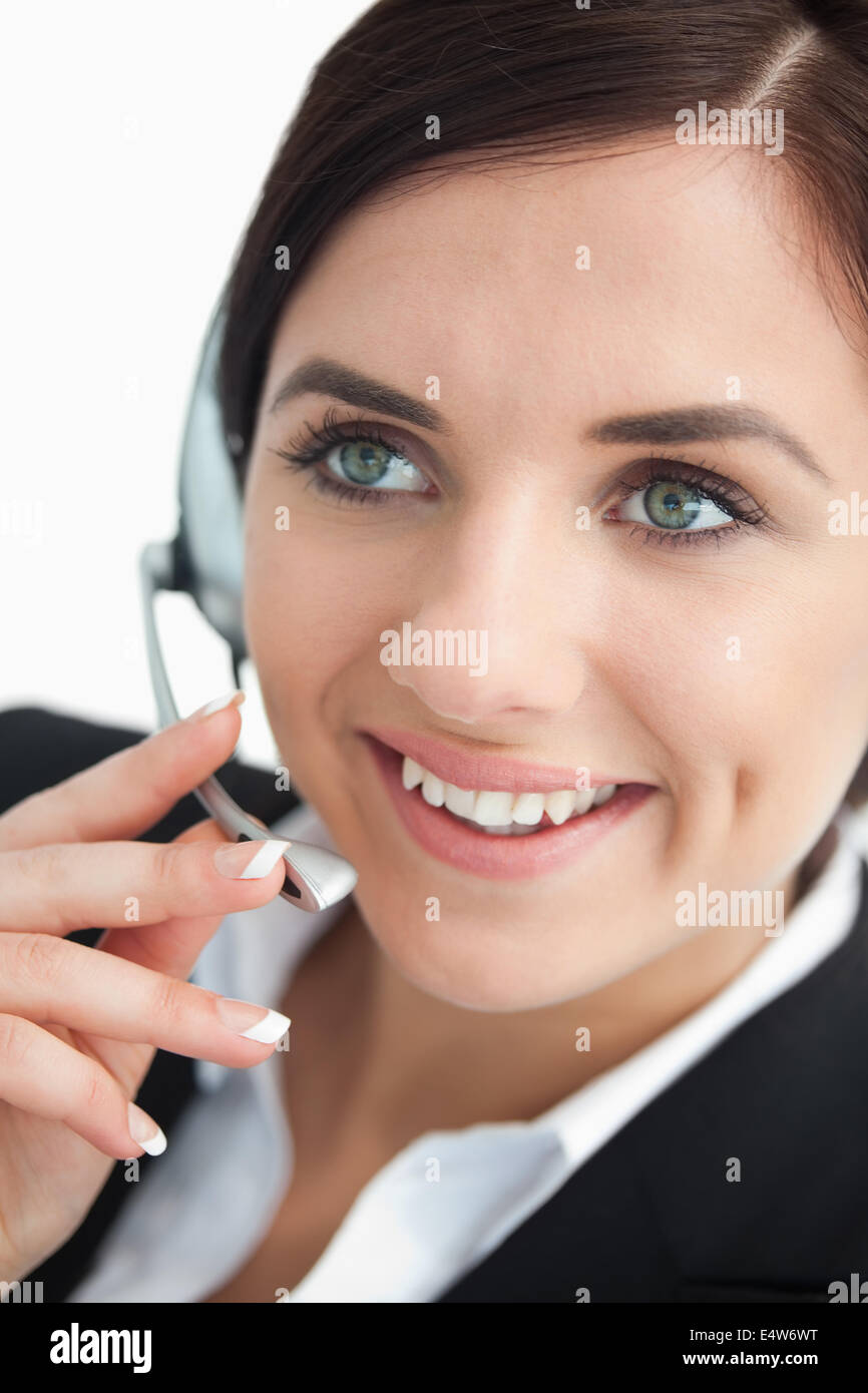 Happy customer service using headset hi-res stock photography and images - Alamy