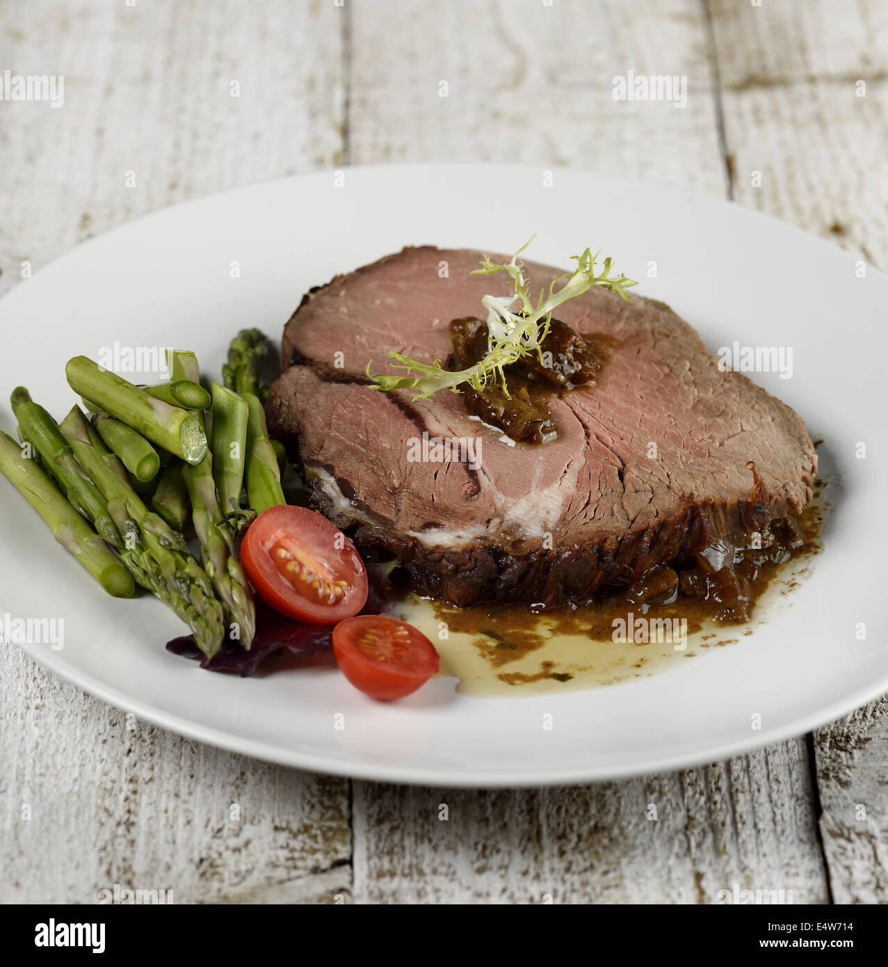 Slice Of Beef Roast Stock Photo - Alamy
