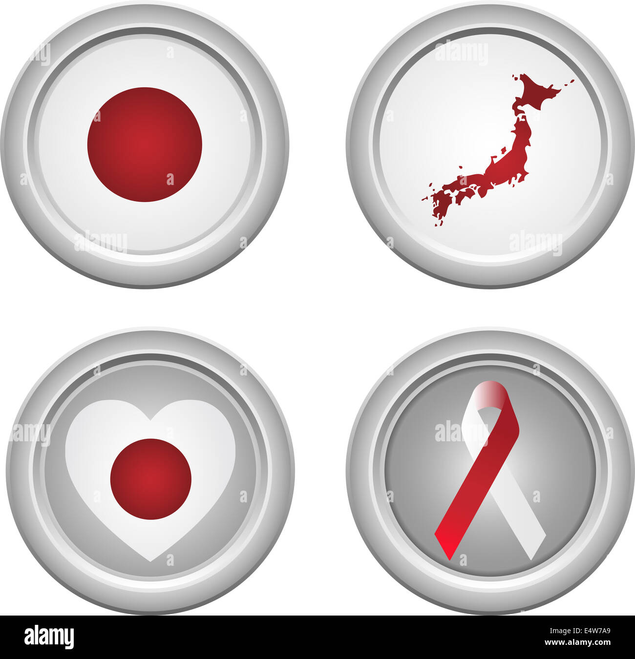 Japan buttons with ribbon hi-res stock photography and images - Alamy