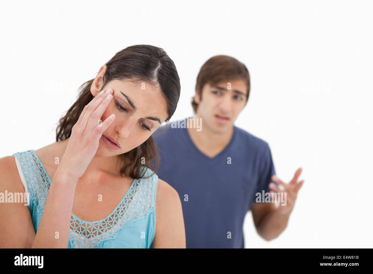Sad woman mad at her boyfriend Stock Photo - Alamy