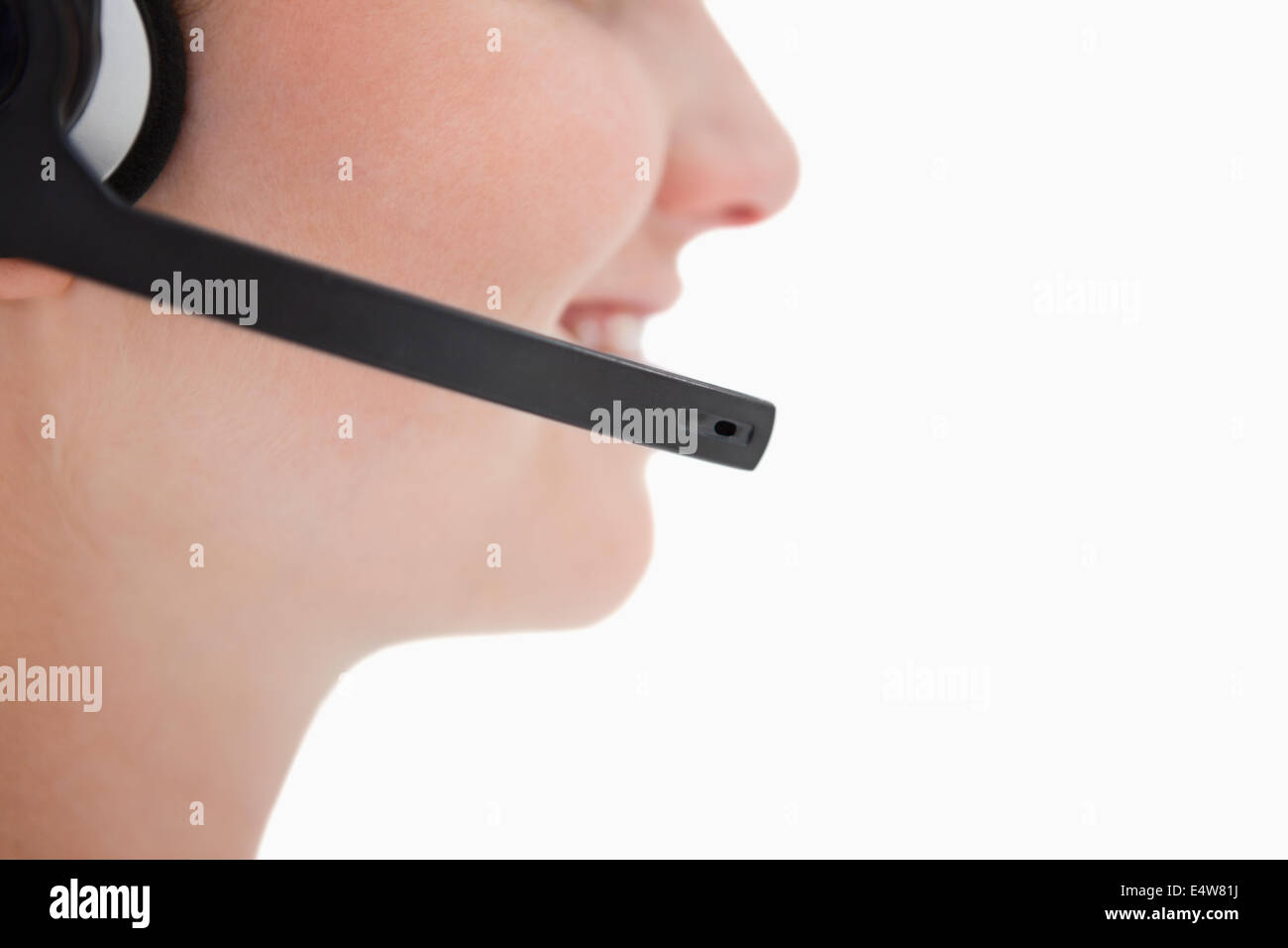 Headset being used by call center agent Stock Photo - Alamy