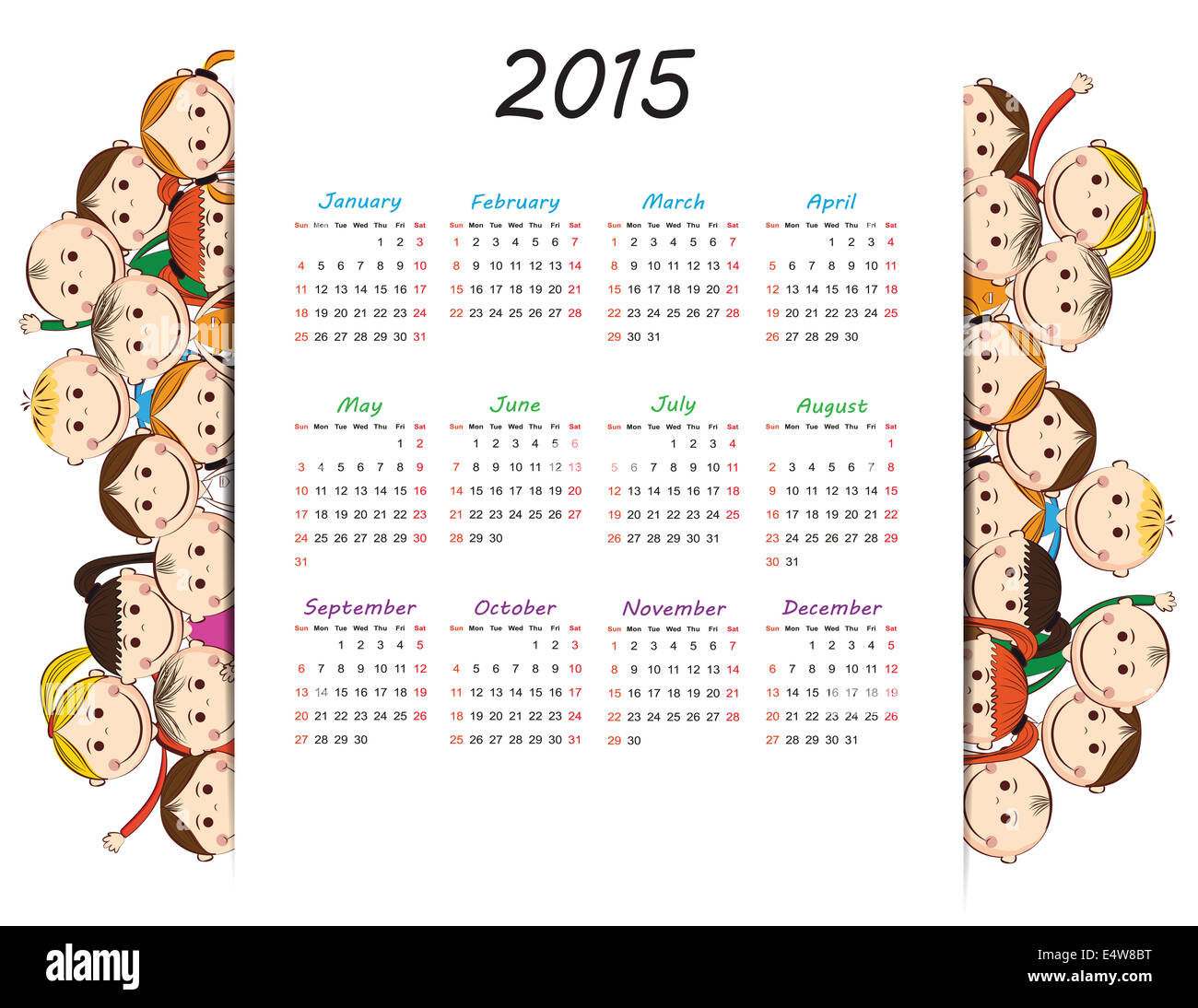 October calendar 2015 Cut Out Stock Images & Pictures - Alamy