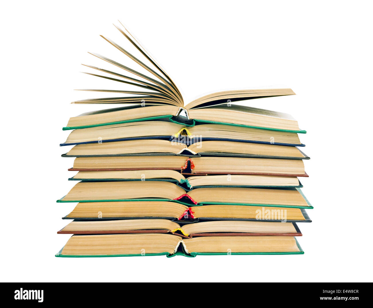 stack of open books Stock Photo - Alamy
