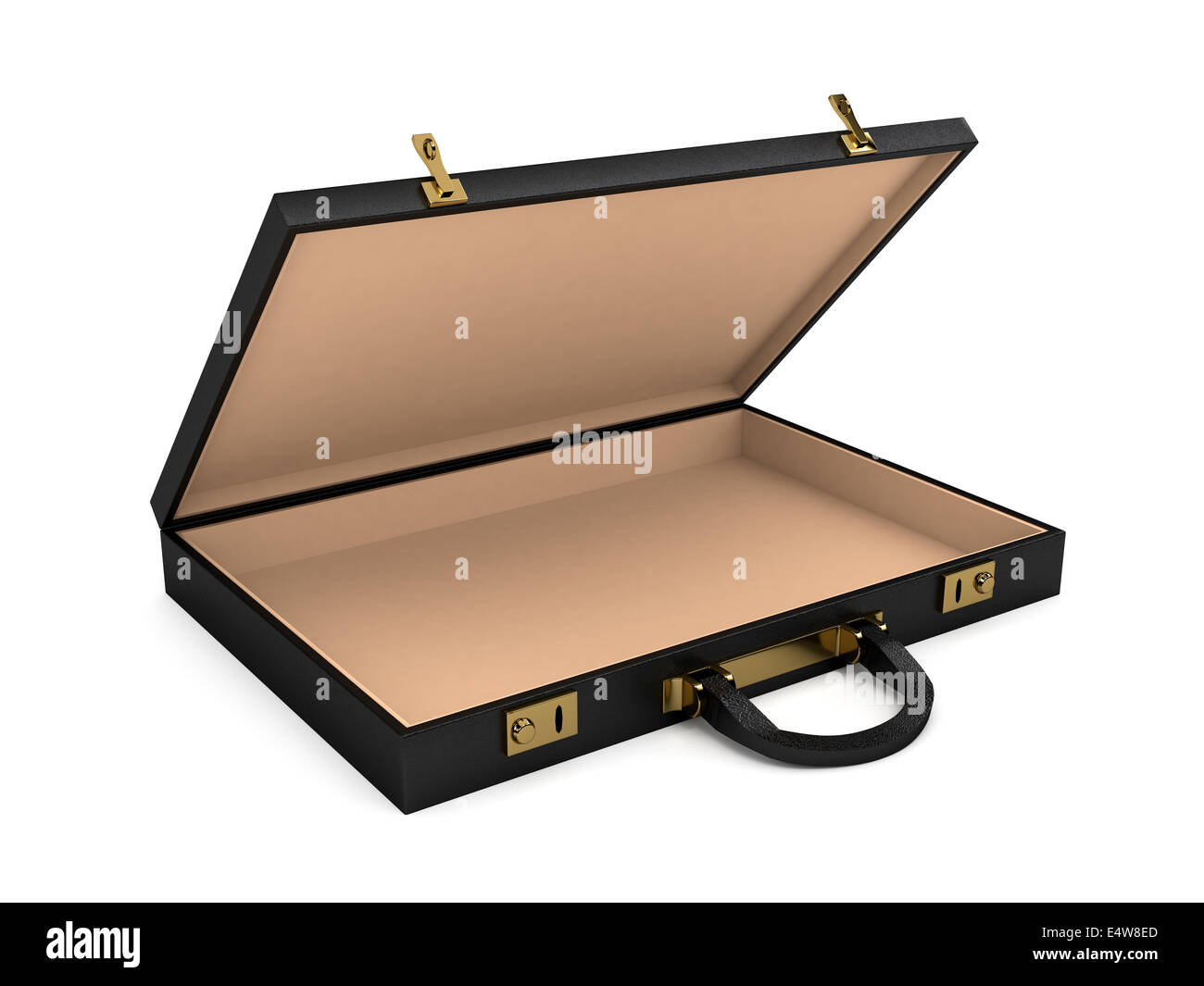 Open black case over white background Stock Photo - Alamy