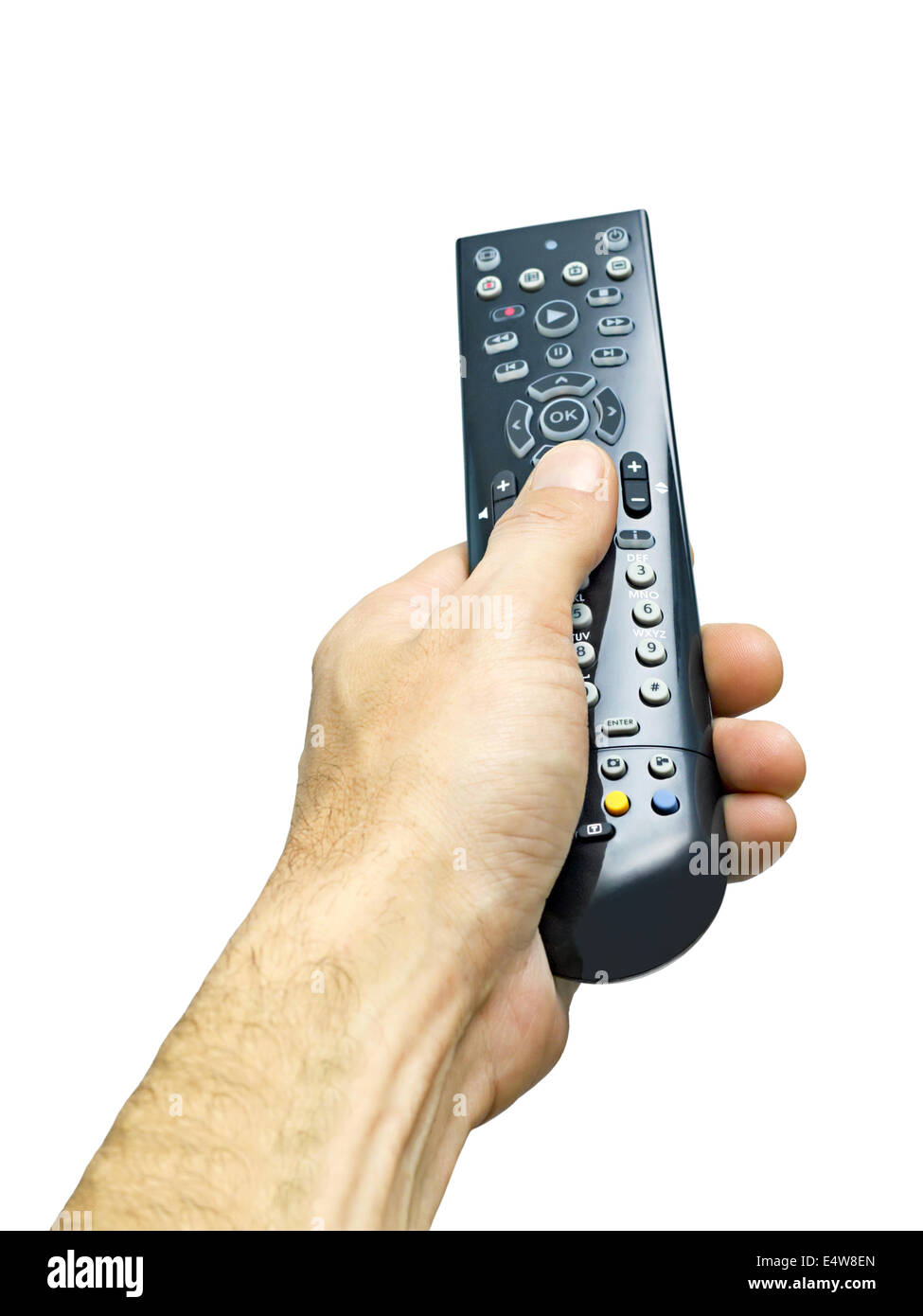 remote control in hand, male Stock Photo - Alamy