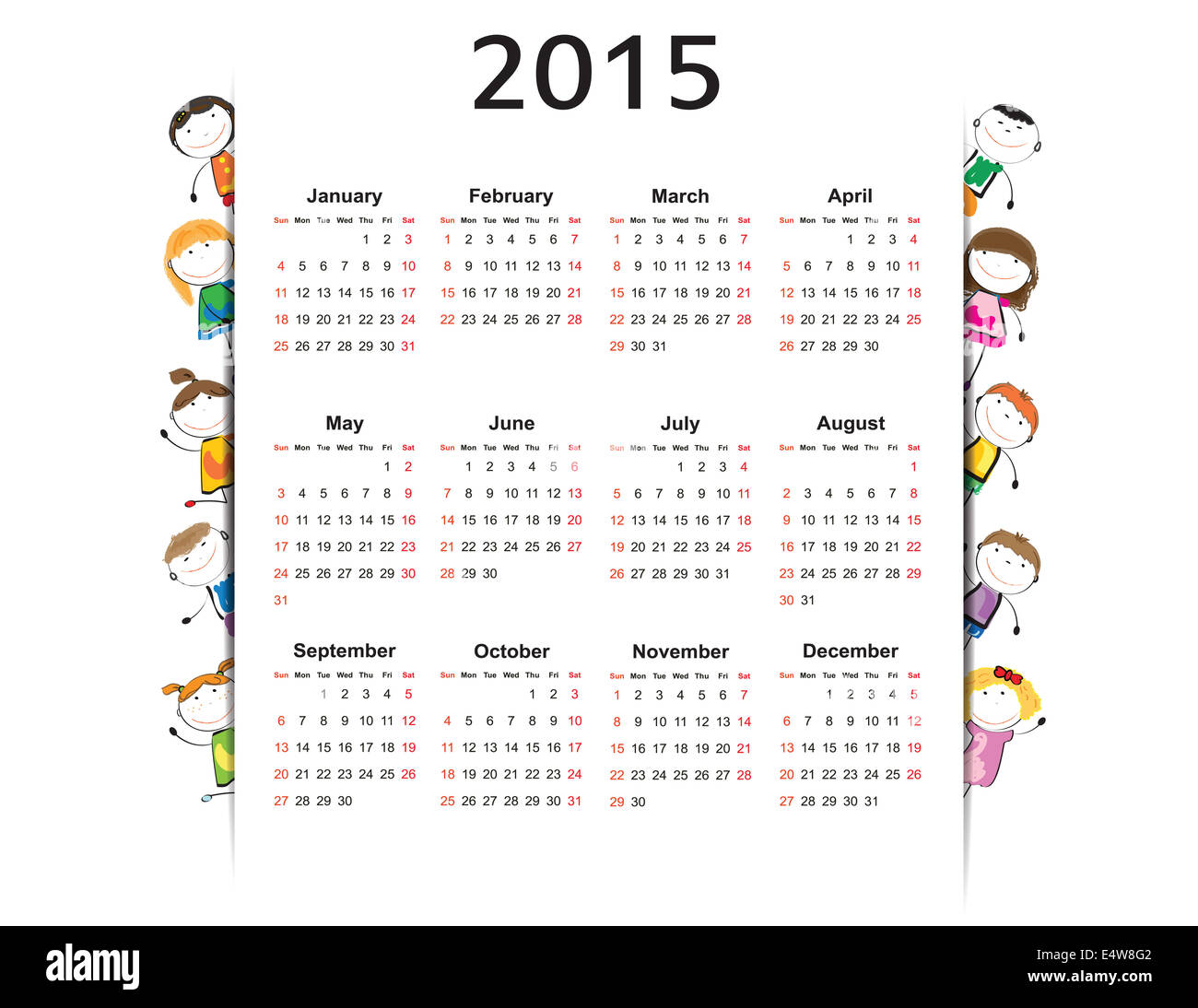 October calendar 2015 Cut Out Stock Images & Pictures - Alamy