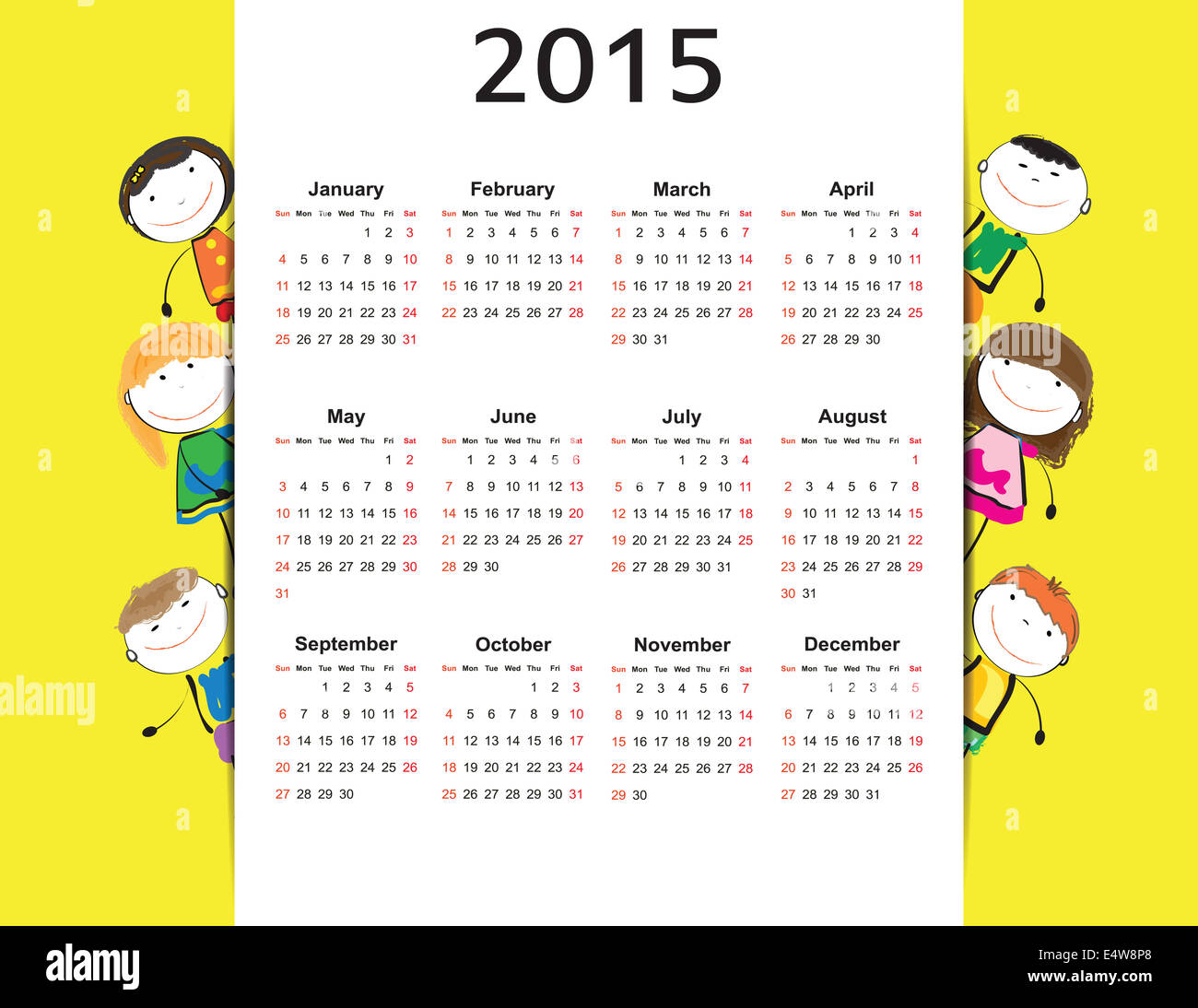 October calendar 2015 Cut Out Stock Images & Pictures - Alamy