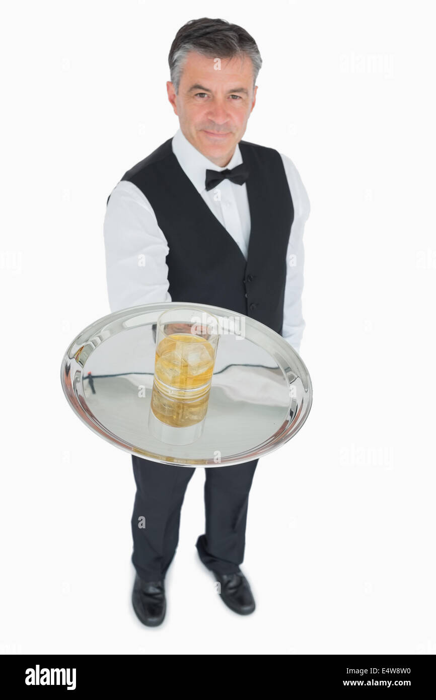 Waiter carrying silver tray hi-res stock photography and images - Alamy