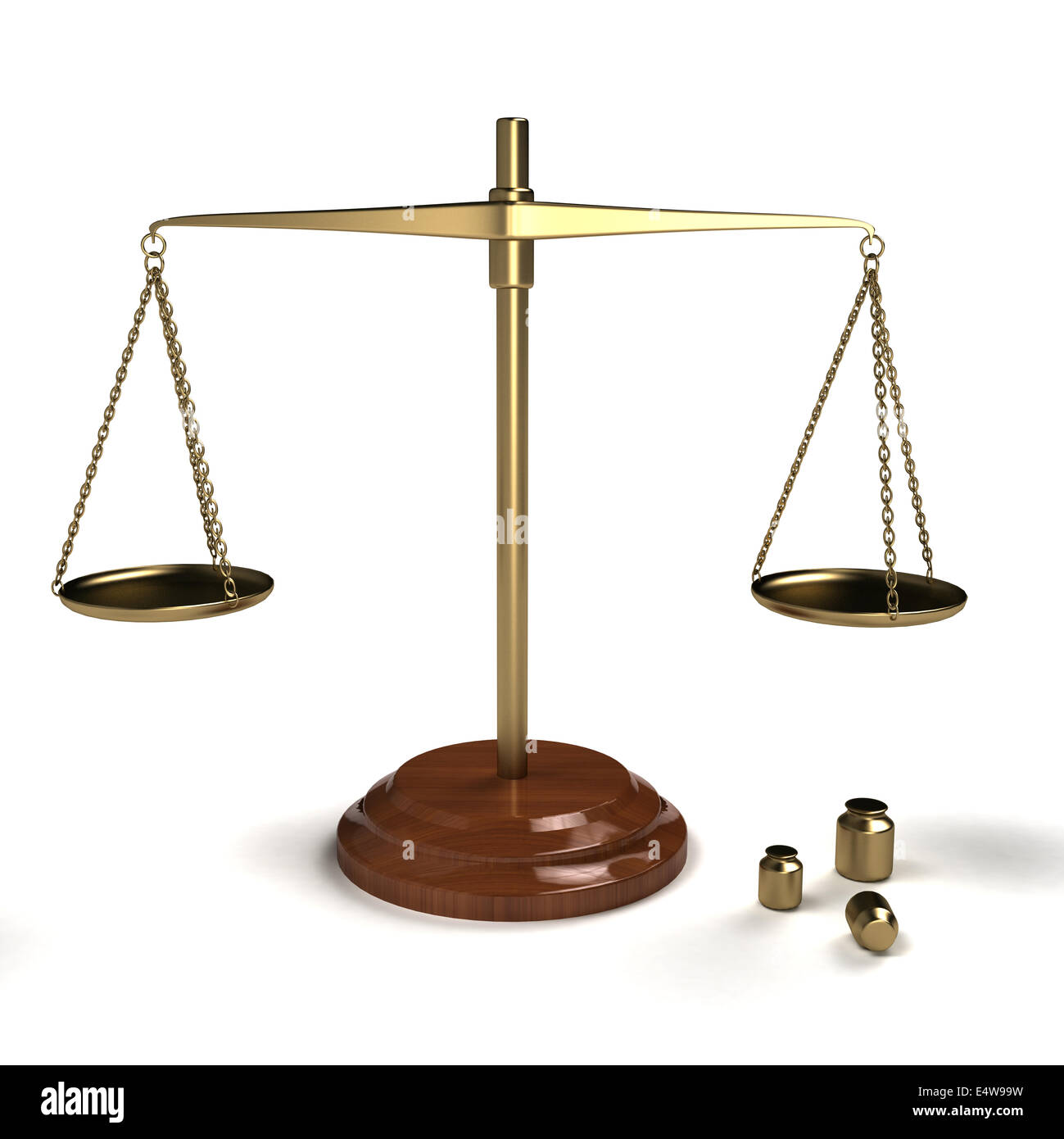 Golden scales over white background Stock Photo - Alamy