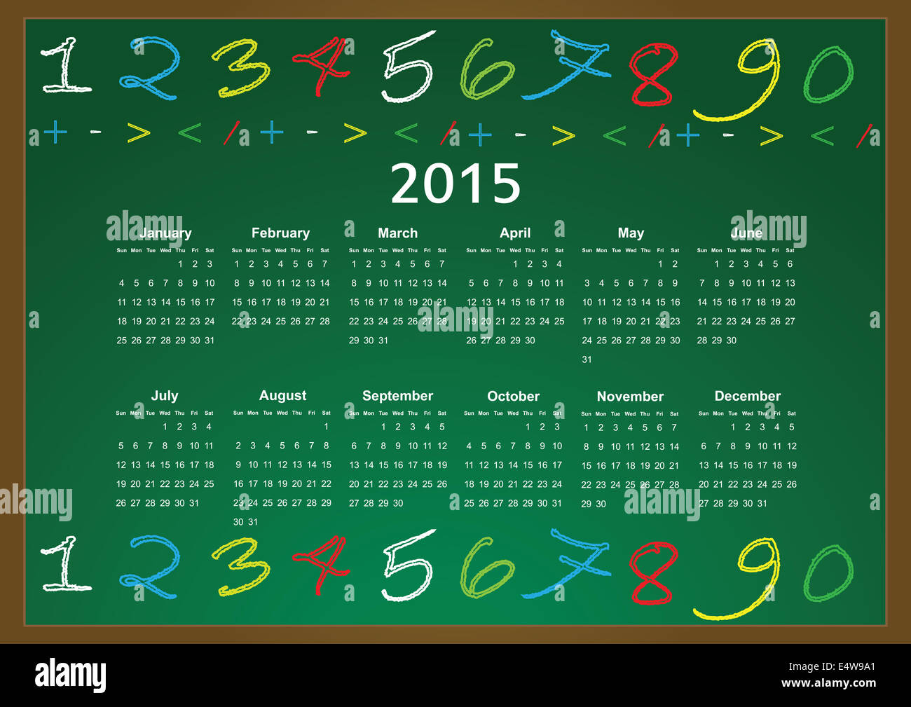 2015 calendar vector illustration hi-res stock photography and images ...