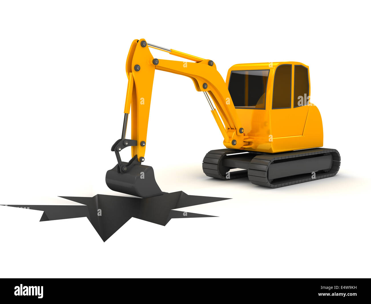 Backhoe working on construction Cut Out Stock Images & Pictures - Alamy