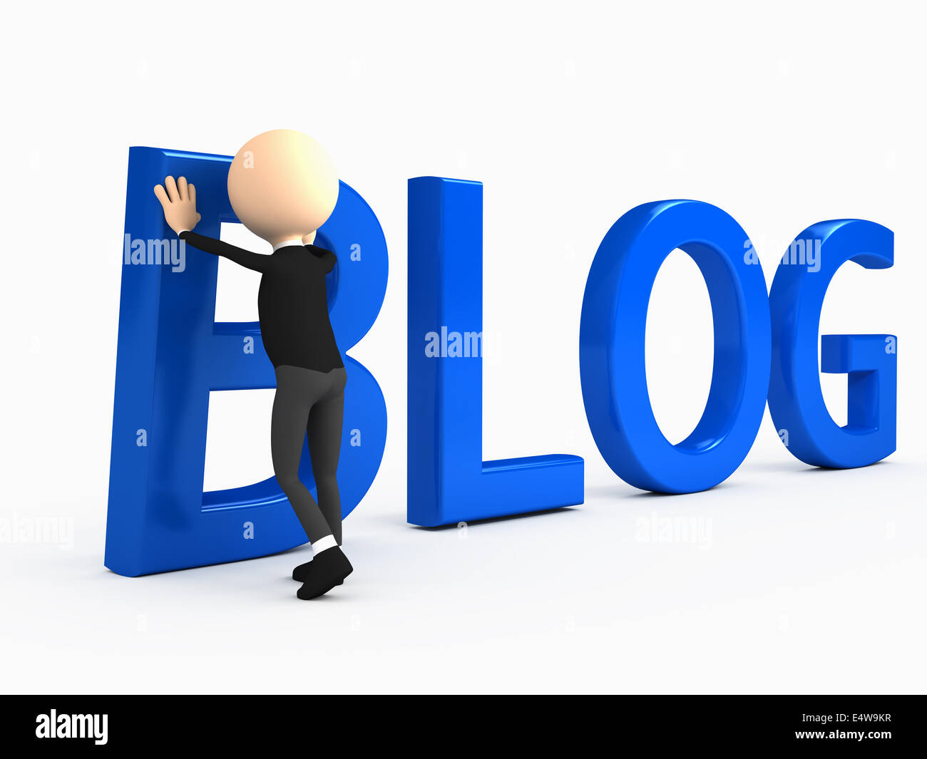 3d person creating blog Stock Photo - Alamy