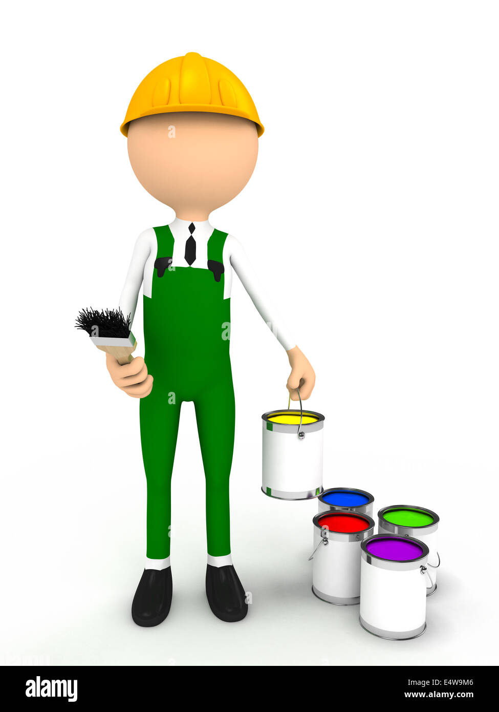 3d person with brush and color Stock Photo - Alamy