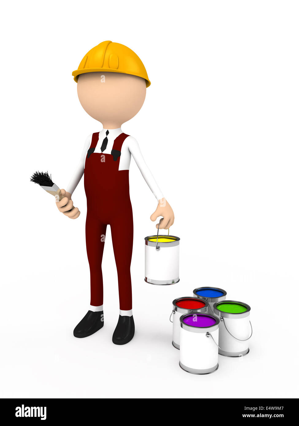 3d person with brush and color Stock Photo - Alamy