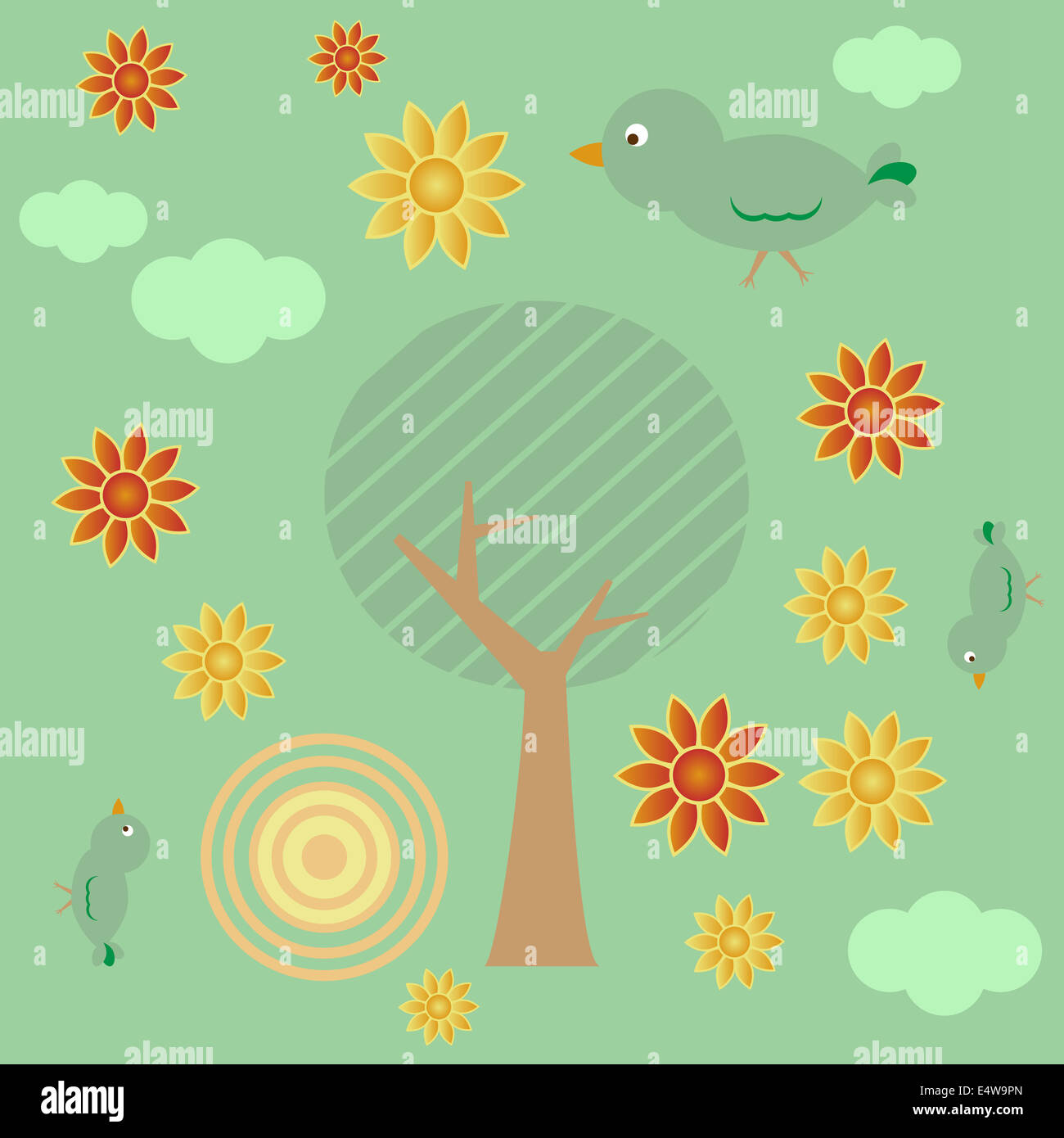 Retro Landscape Base Stock Photo - Alamy