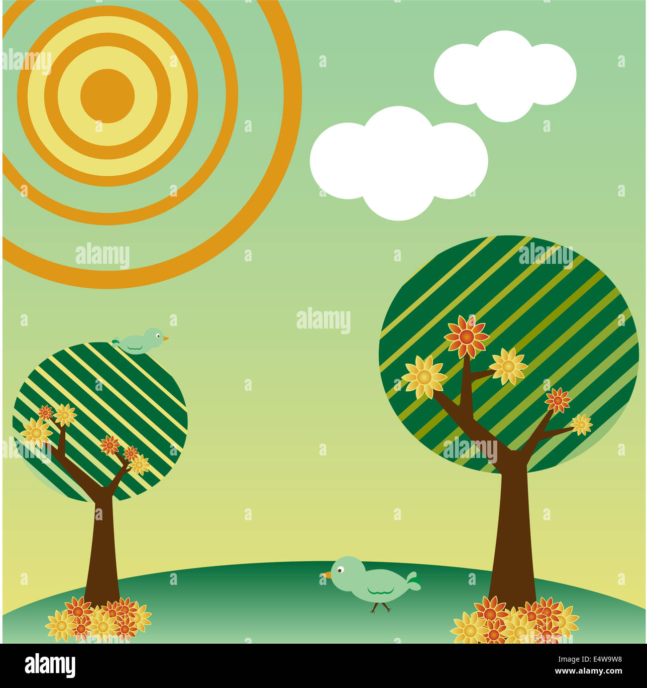 Retro style landscape Stock Photo - Alamy